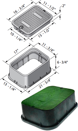 12 in. x 17 in. NDS Rectangular Valve Boxes - Irrigation Depot